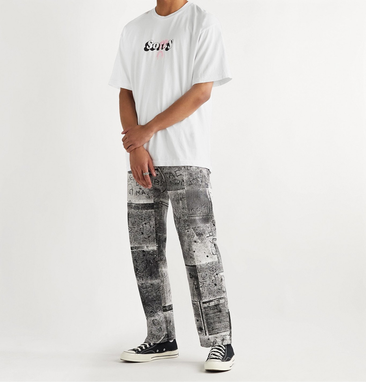 Sorry In Advance - Logo-Print Cotton-Jersey T-Shirt - White Sorry In ...