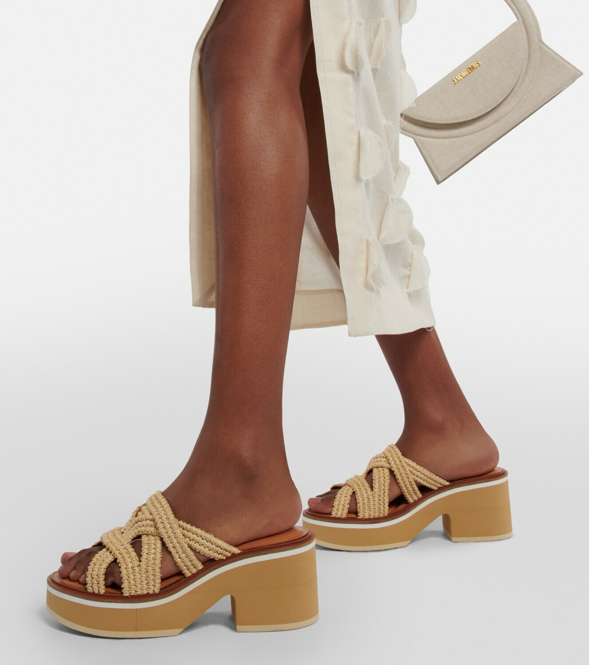 Clergerie - Chermy raffia platform mules Clergerie