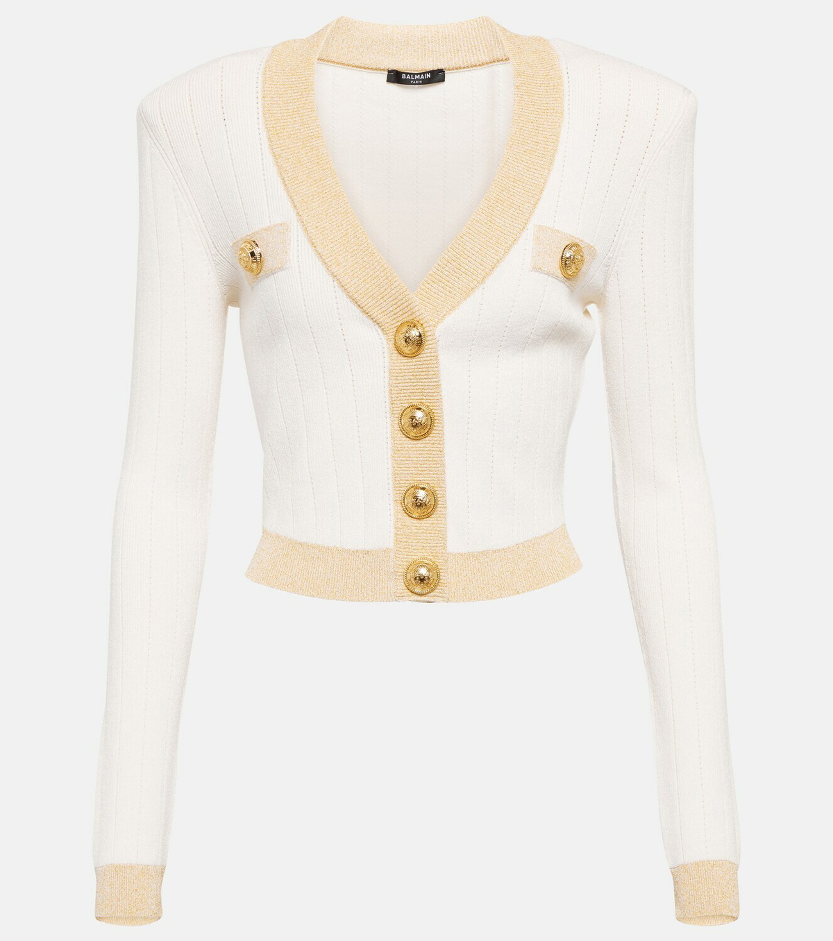 Balmain - Metallic knit cardigan Balmain