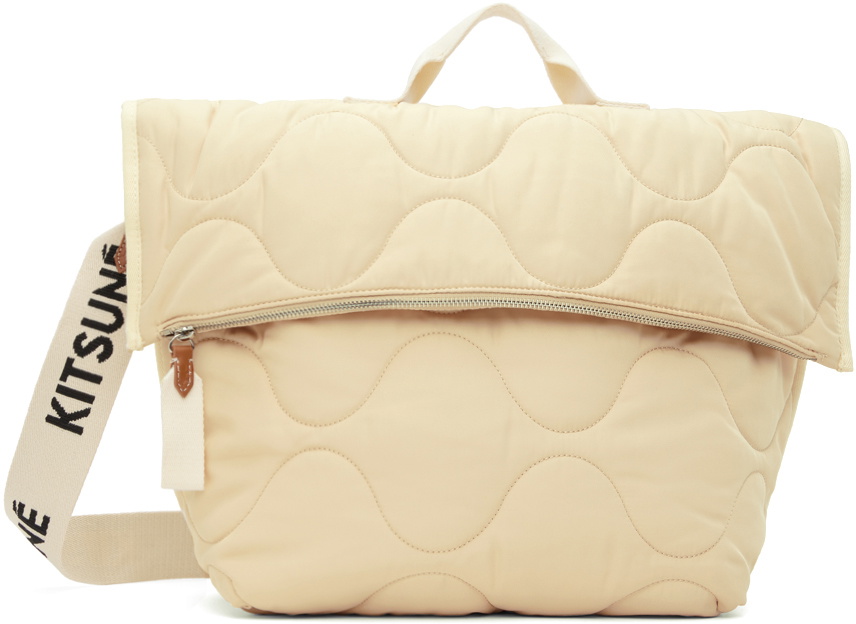 Maison Kitsuné Beige Quilted Bag Maison Kitsune
