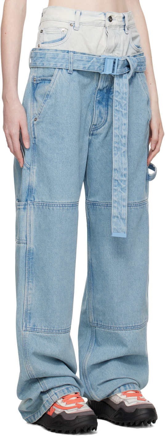 Off-White Blue Double Over Jeans Off-White