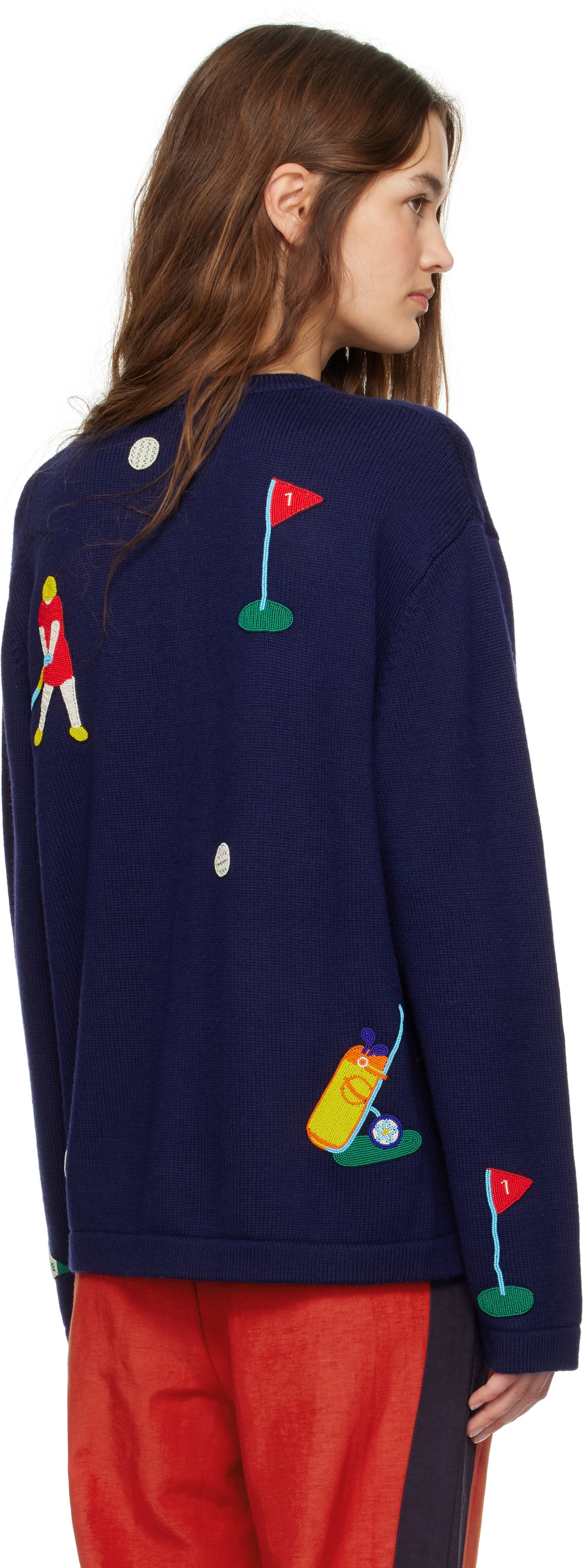 Bode Navy Golf Cardigan Bode