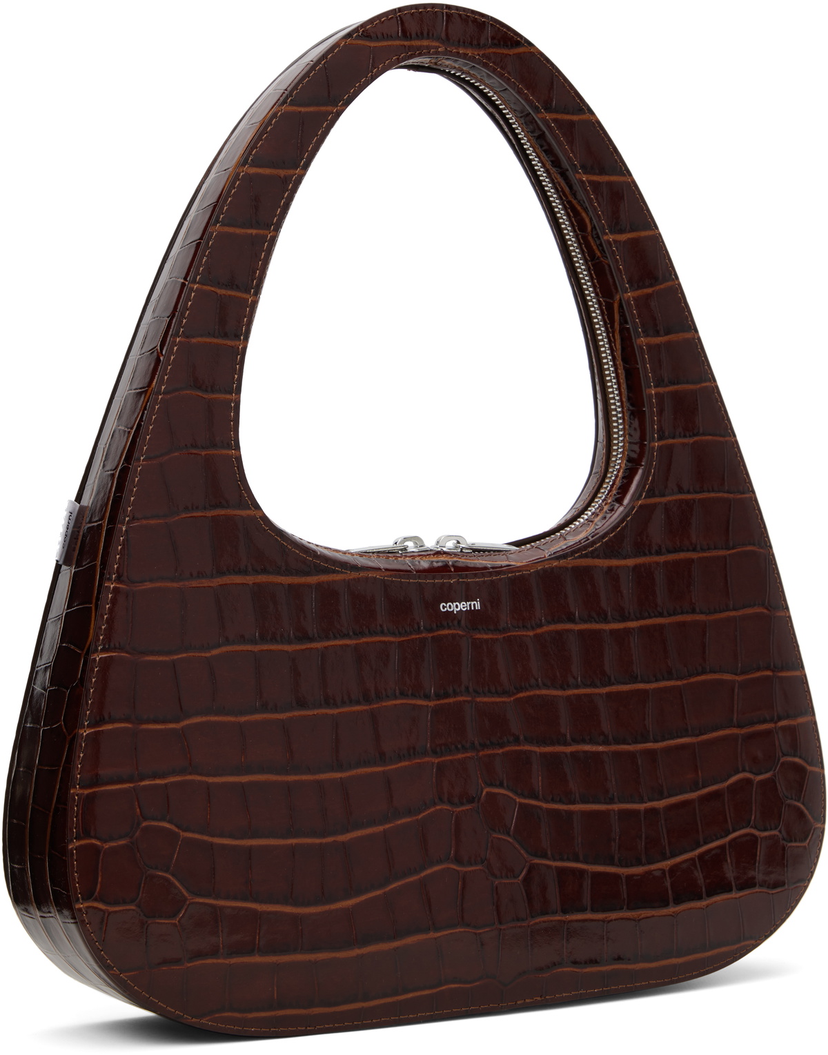 Coperni Brown Croco Large Baguette Swipe Bag Coperni