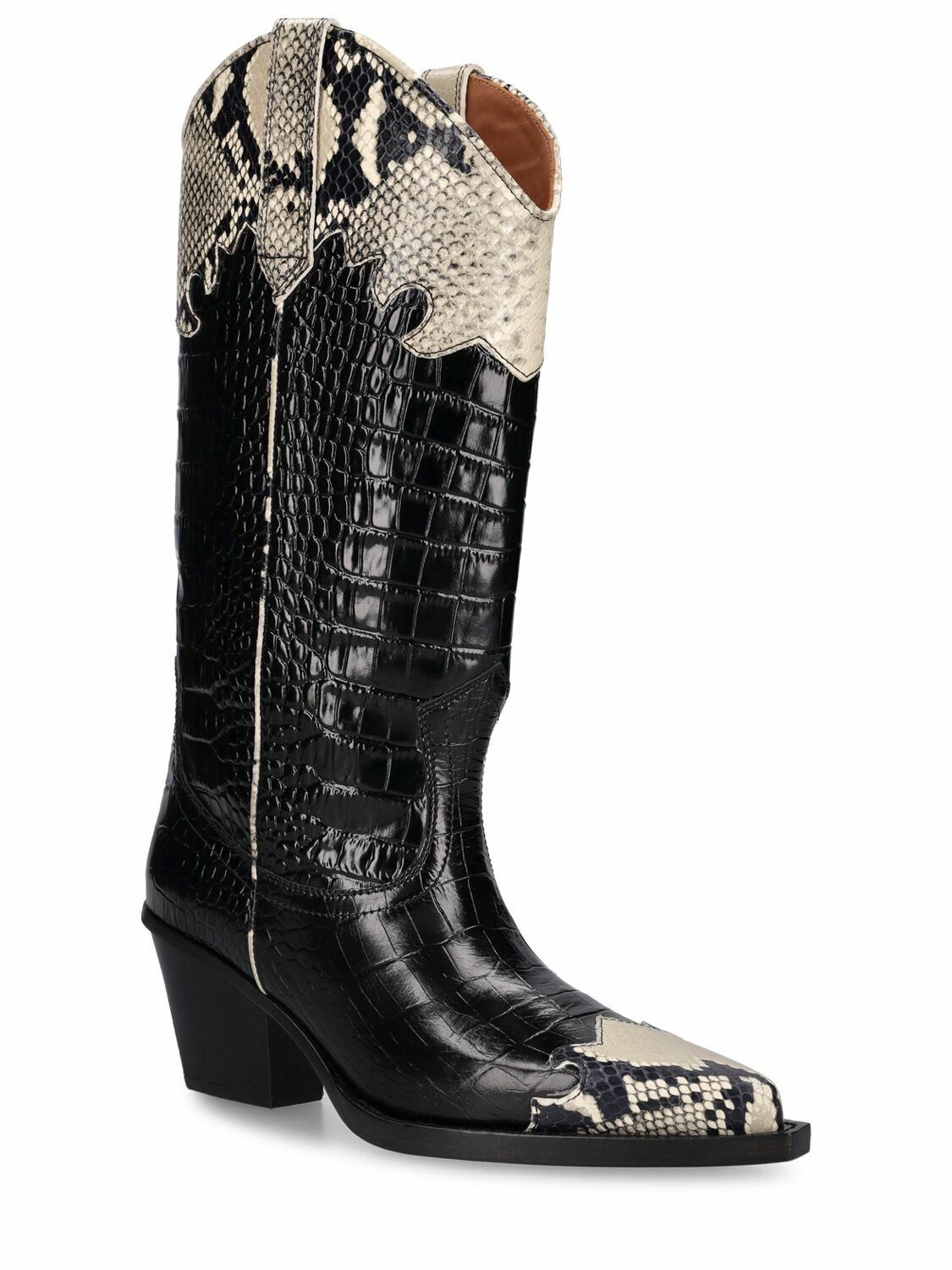 PARIS TEXAS - 60mm Ricky Croco & Python Print Boots Paris Texas