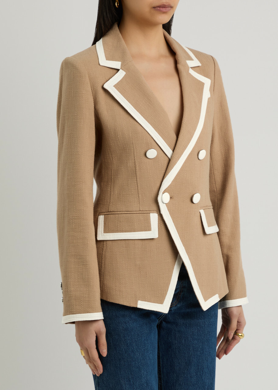 Veronica Beard Edison Dickey Cotton-blend Blazer Khaki Veronica Beard
