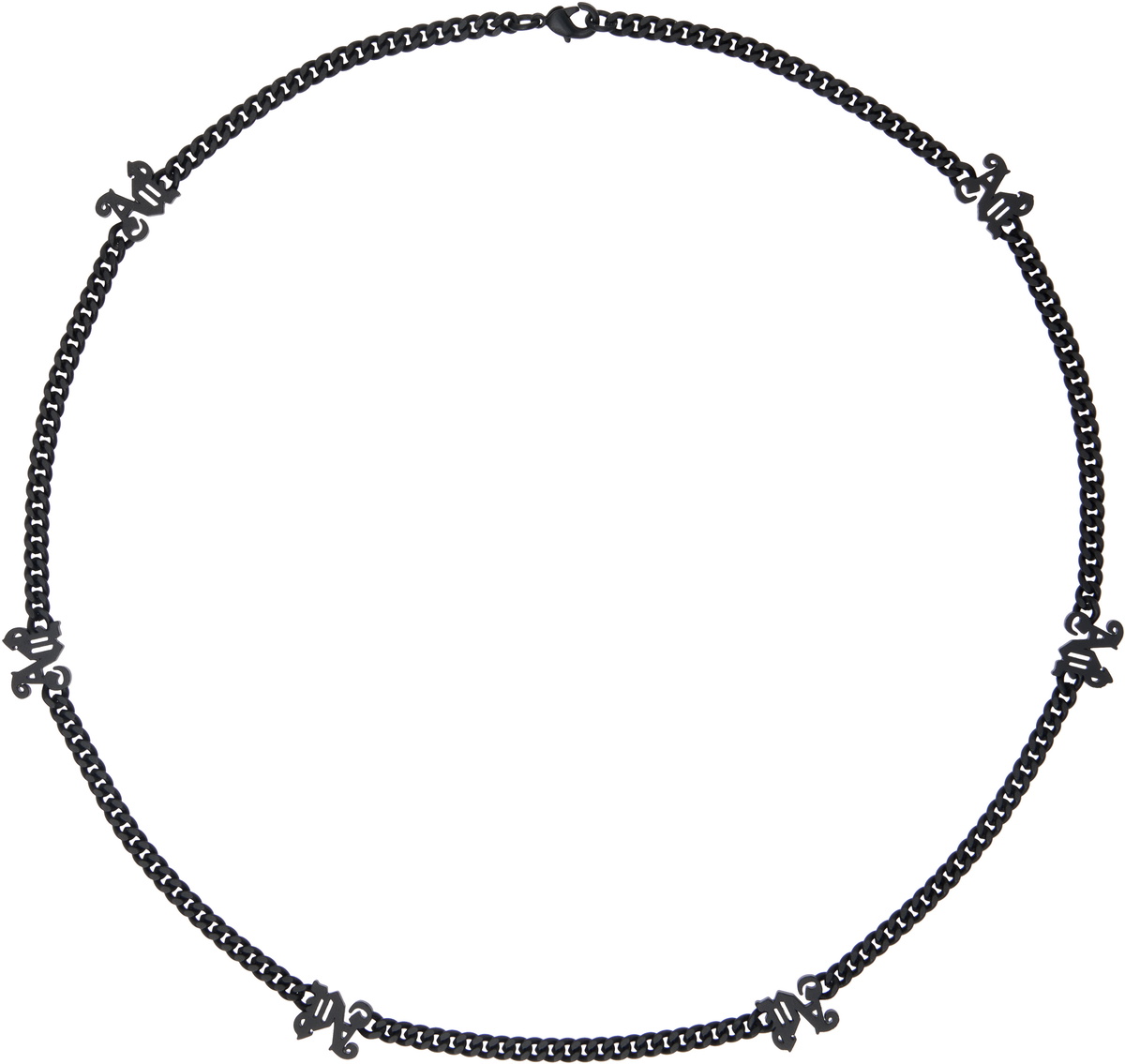 Palm Angels Black Monogram In Series Chain Necklace Palm Angels