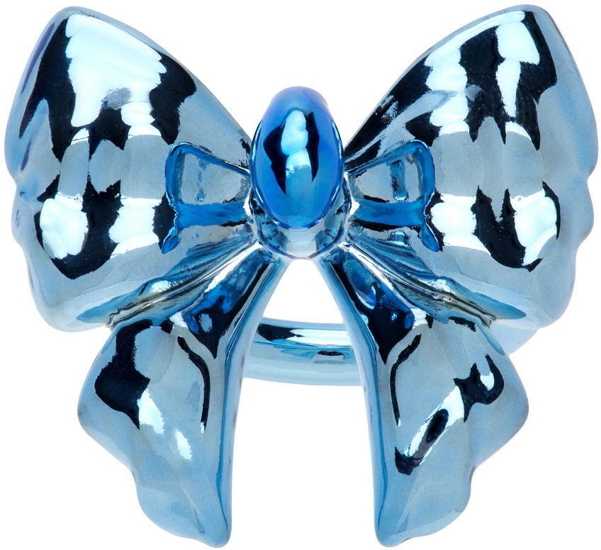 HUGO KREIT SSENSE Exclusive Blue Bow Ring Hugo Kreit