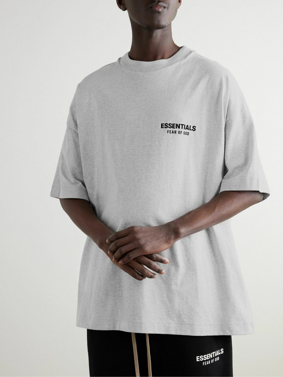 FEAR OF GOD ESSENTIALS - Oversized Logo-Appliquéd Cotton-Jersey T-Shirt ...