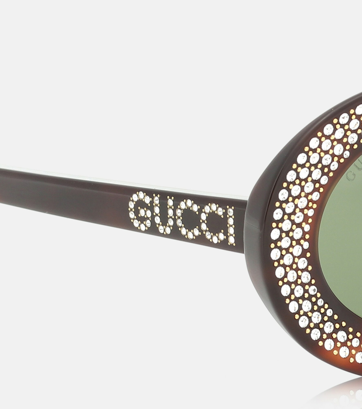 Gucci - Crystal-embellished oval sunglasses Gucci