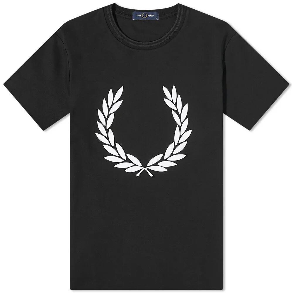 Fred Perry Authentic Men's Laurel Wreath Print T-Shirt in Black Fred ...