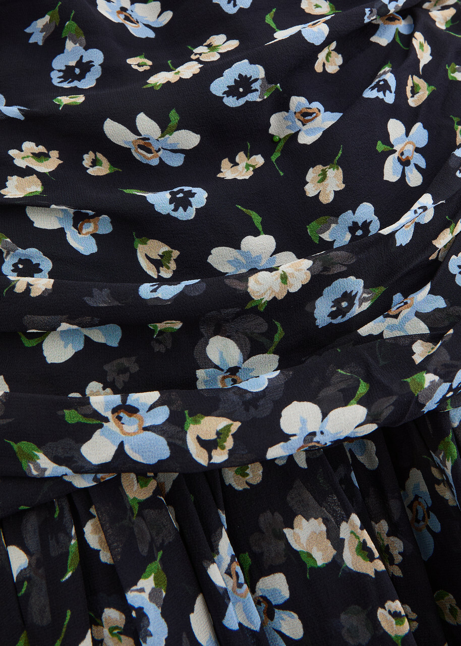 Veronica Beard Brock Floral-print Silk-chiffon Maxi Dress Navy Veronica ...