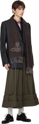 Vivienne Westwood Brown & Gray Single Orb Double Scarf Vivienne Westwood