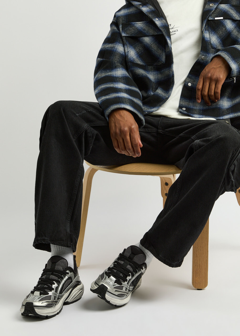 Represent Storm Runner Panelled Mesh Sneakers Silver Represent