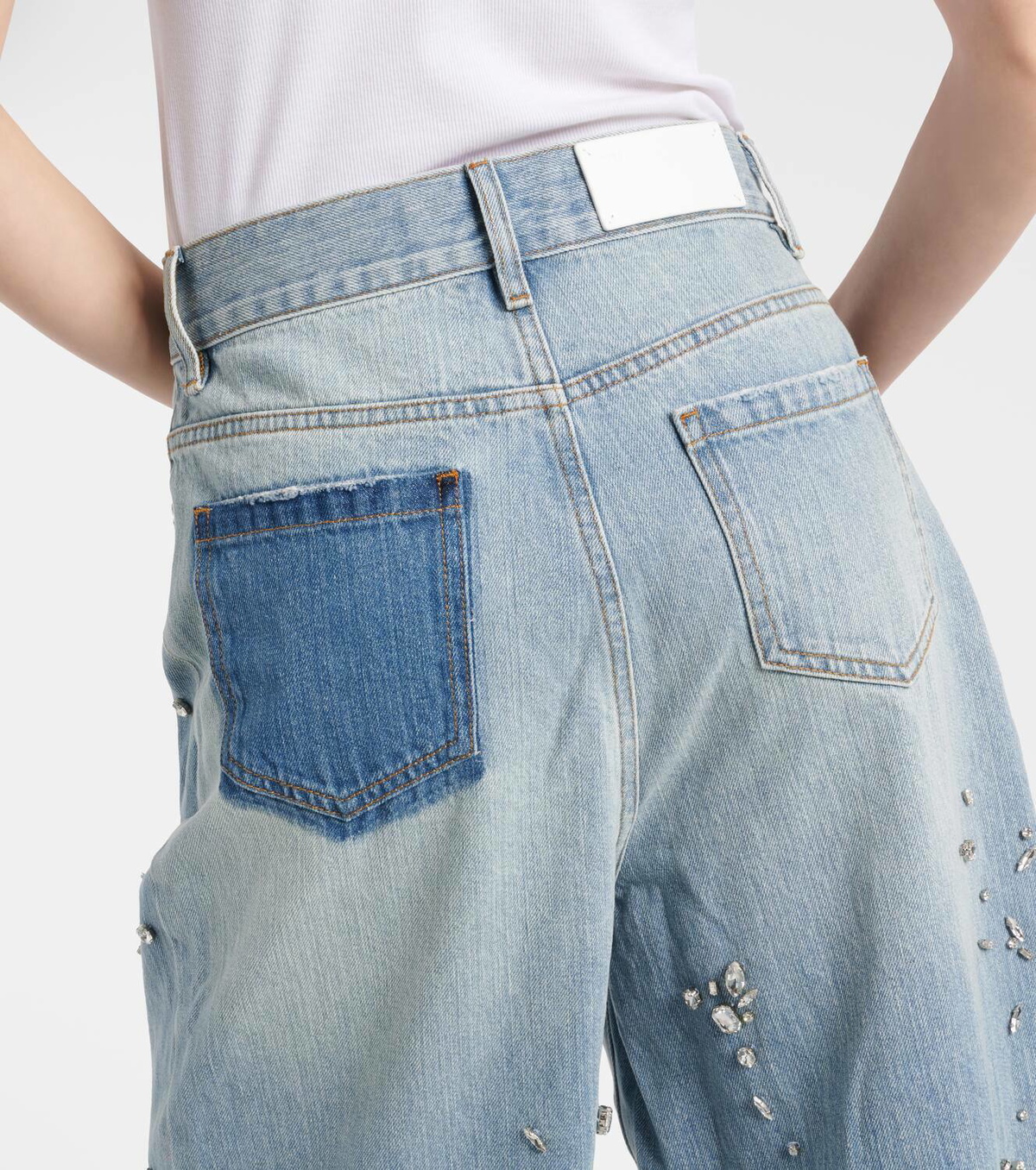 Xu Zhi Rhinestone-embellished wide-leg jeans Xu Zhi Xu Zhi Rhinestone-embellished wide-leg jeans Xu Zhi