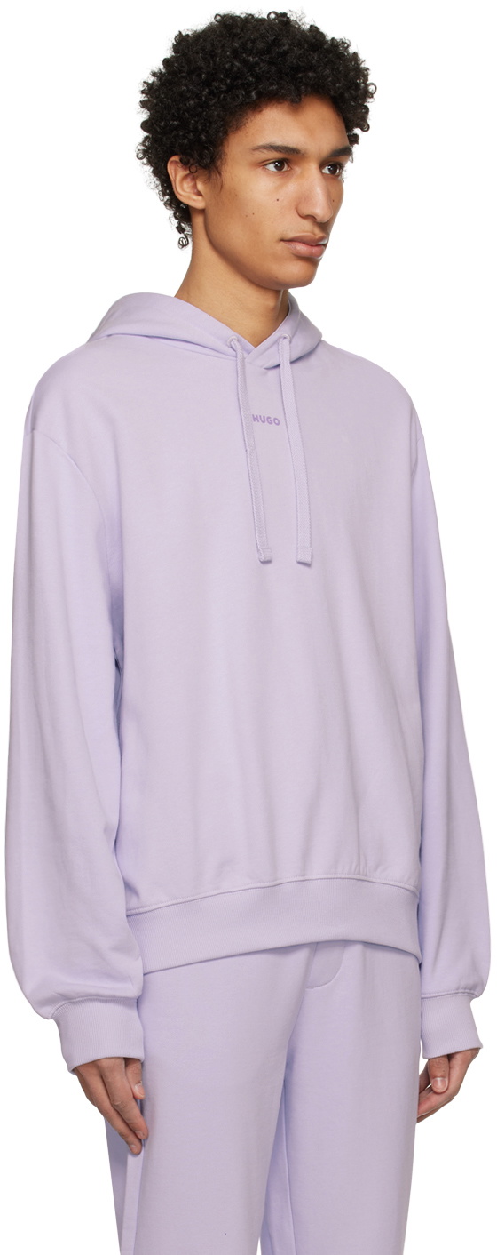 Hugo Purple Bonded Hoodie Hugo Boss
