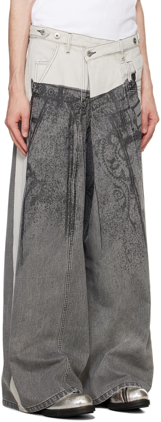 Feng Chen Wang Gray Paneled Jeans Feng Chen Wang