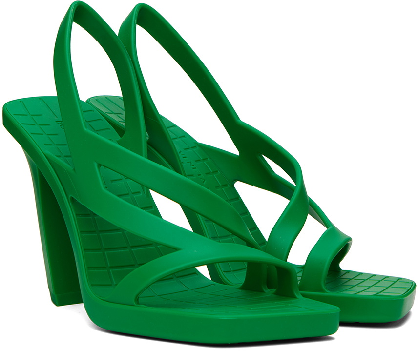 Bottega Veneta Green Jimbo Heeled Sandals Bottega Veneta