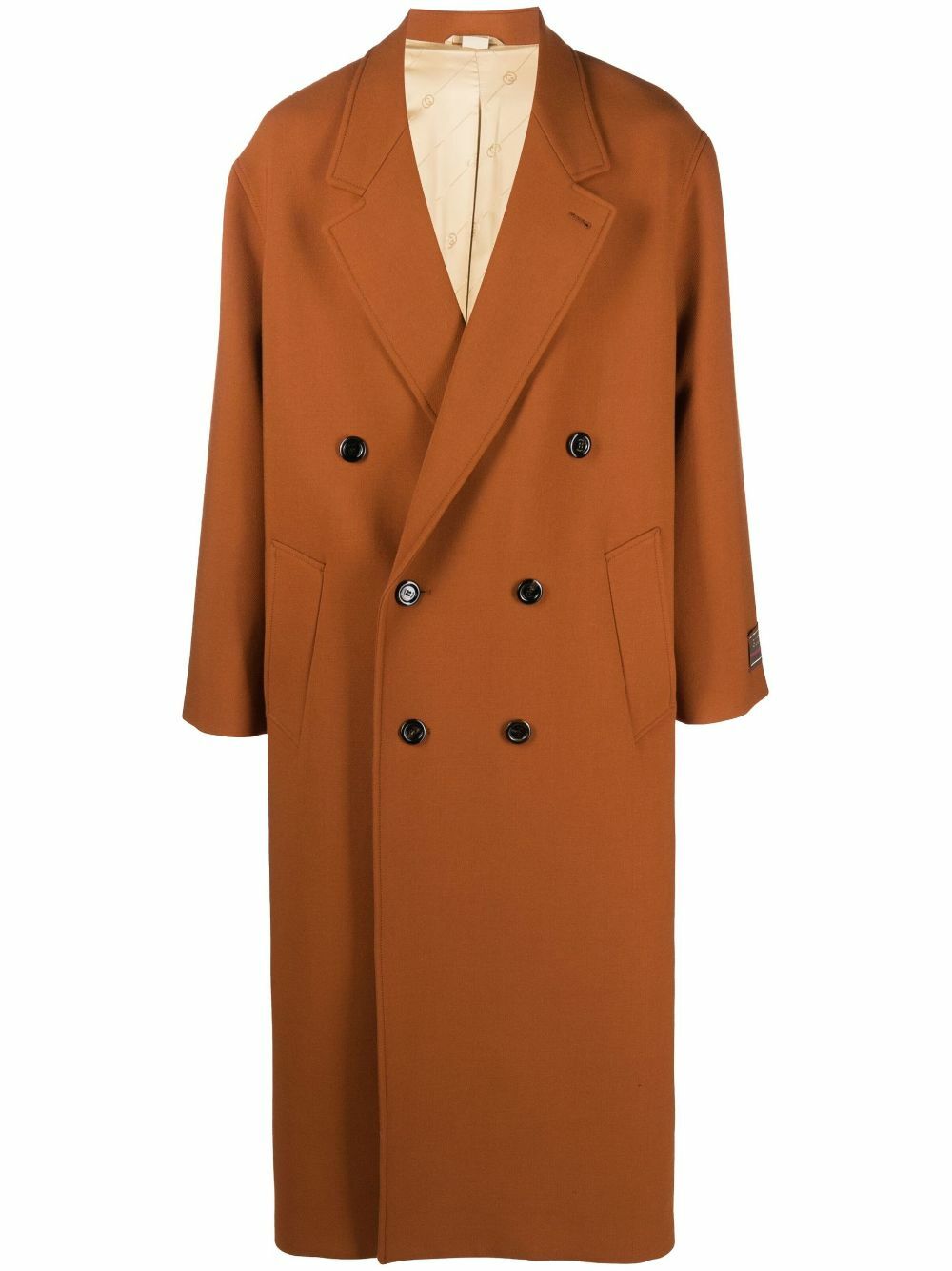 Gucci Orange Double-Breasted Wool Coat Gucci