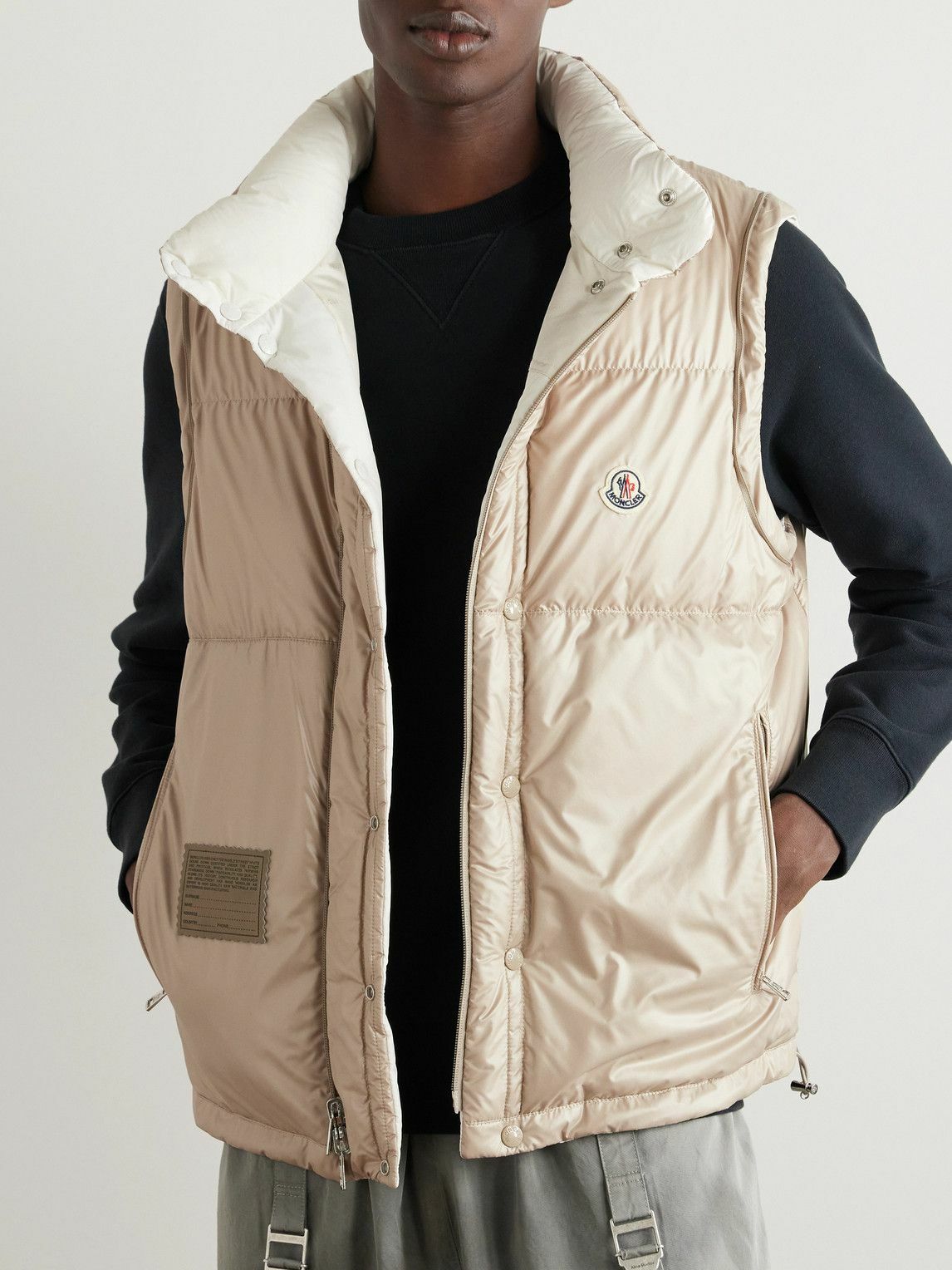 Moncler - Reversible Convertible Canvas-Trimmed Quilted Shell Down ...