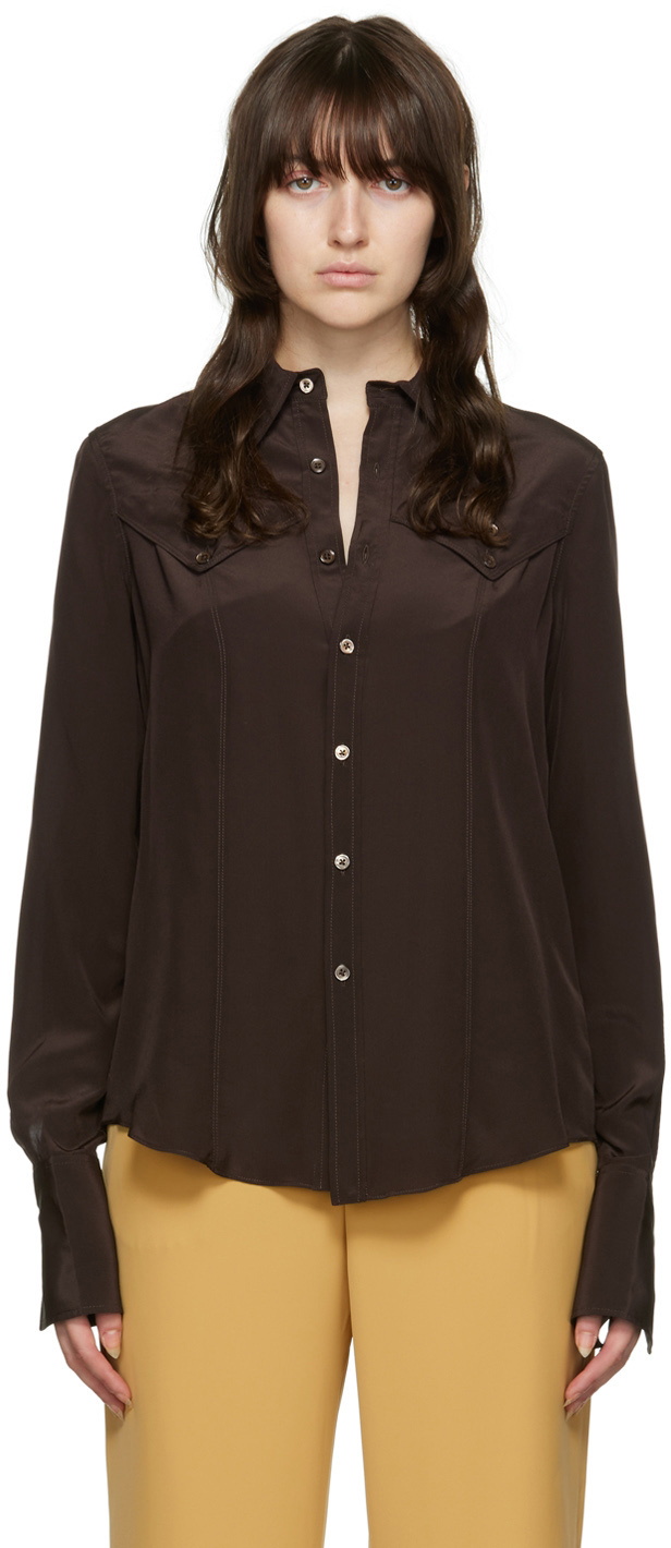 Maiden Name SSENSE Exclusive Brown Odette Shirt Maiden Name