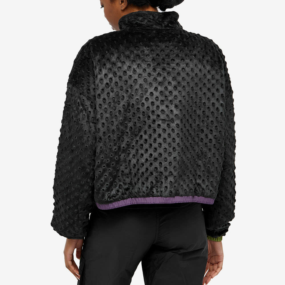 Brain Dead Women's Bubble Fur Mock Neck Fleece Jacket in Black Brain Dead