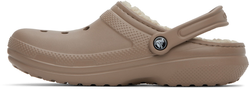 Crocs Beige Classic Lined Clogs Crocs