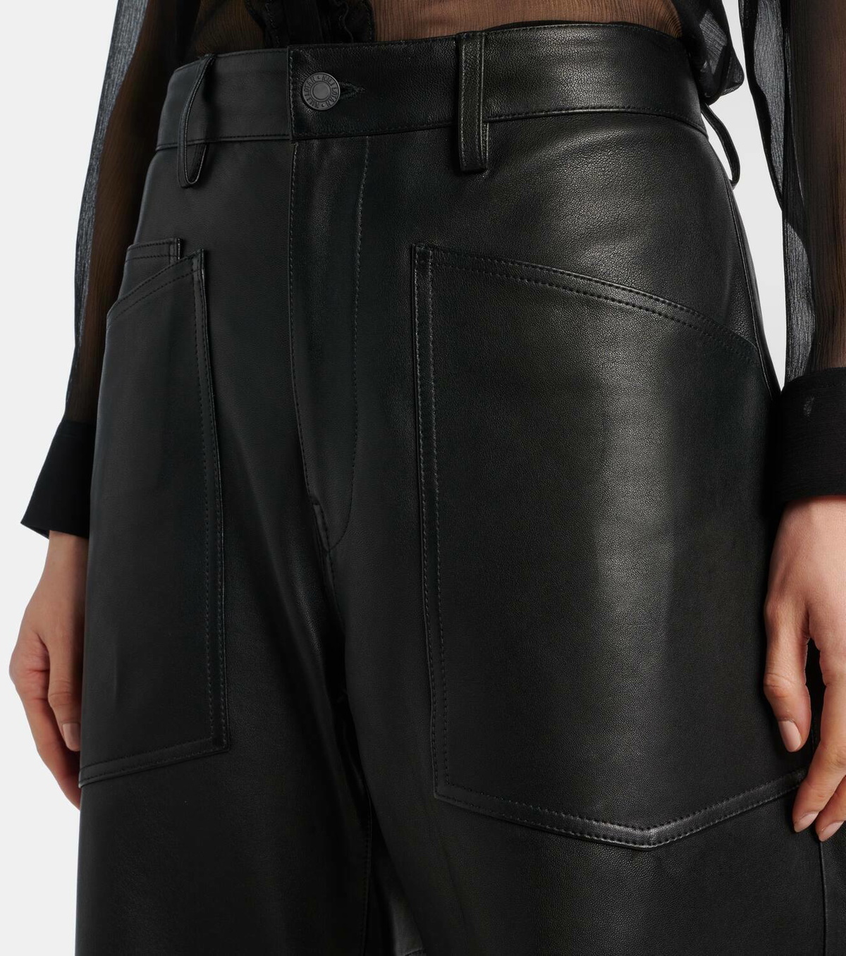 Nili Lotan Shon leather barrel-leg pants Nili Lotan
