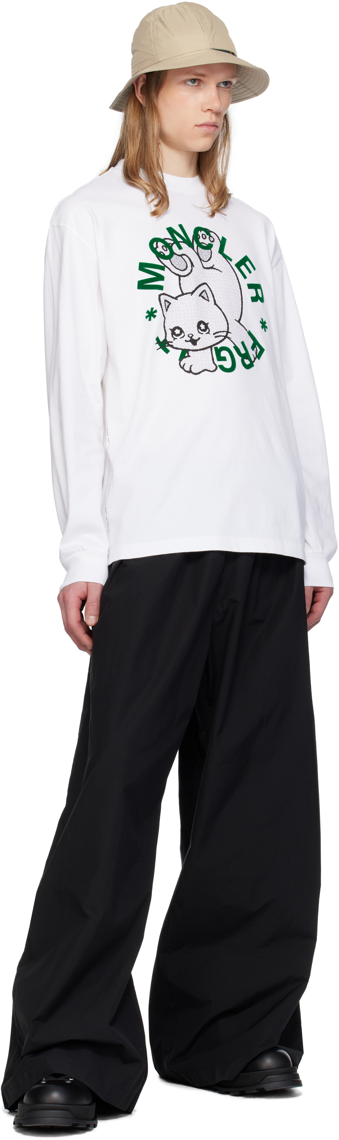 Moncler Genius Moncler x FRGMT Hiroshi Fujiwara White Cartoon Logo T ...