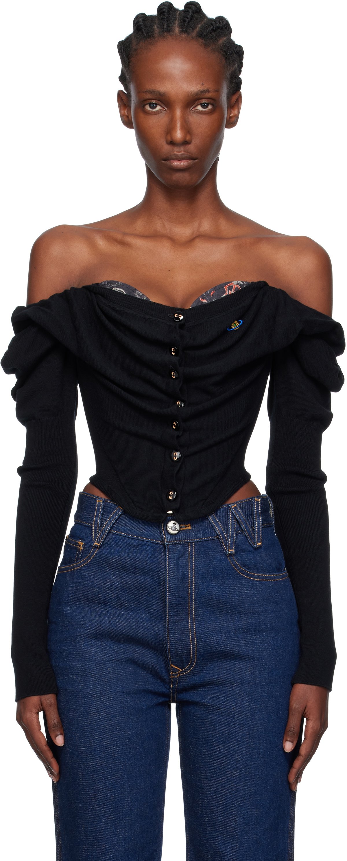 Vivienne Westwood Black Bea Corset Cardigan Vivienne Westwood
