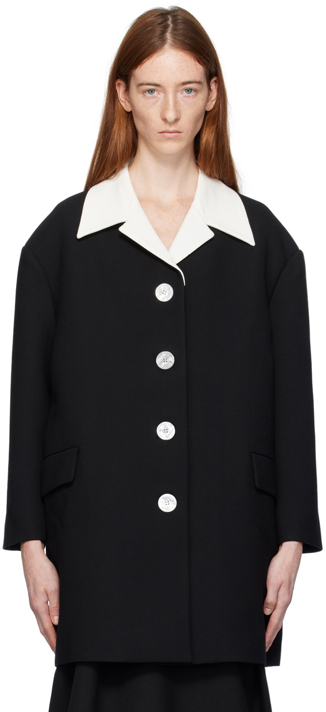 Shushu/Tong Black Retro Lapel Coat Shushu/Tong