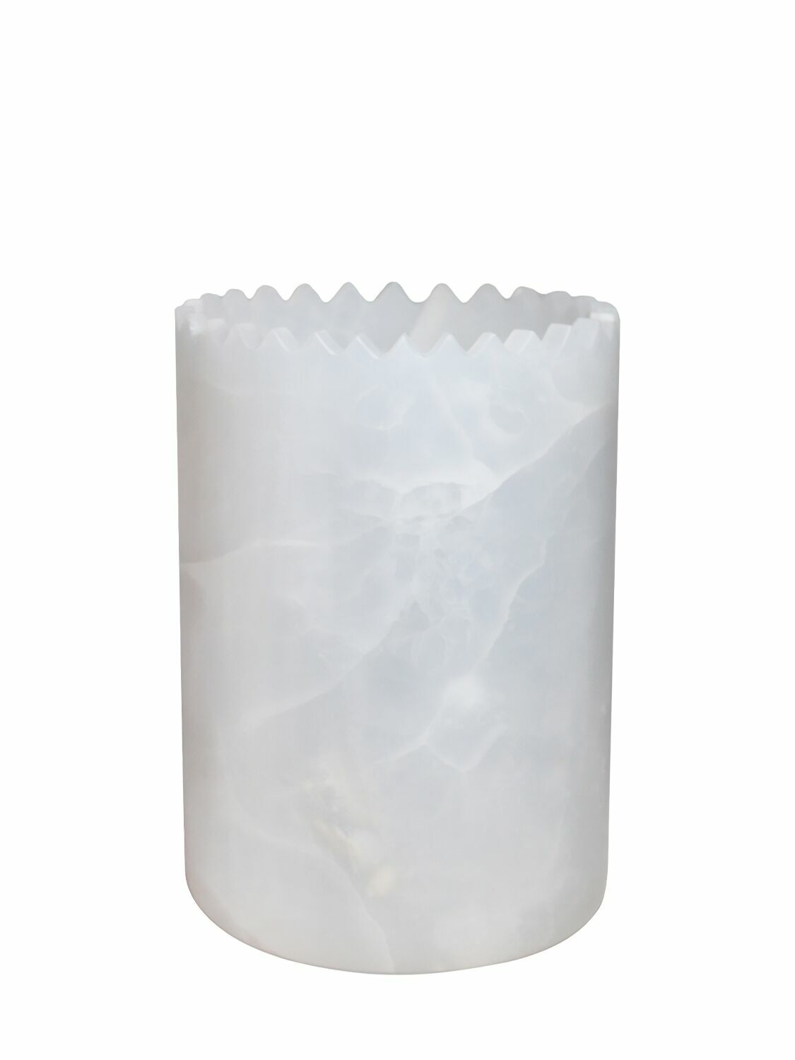 EDITIONS MILANO Triangoli White Onyx Vase Editions Milano