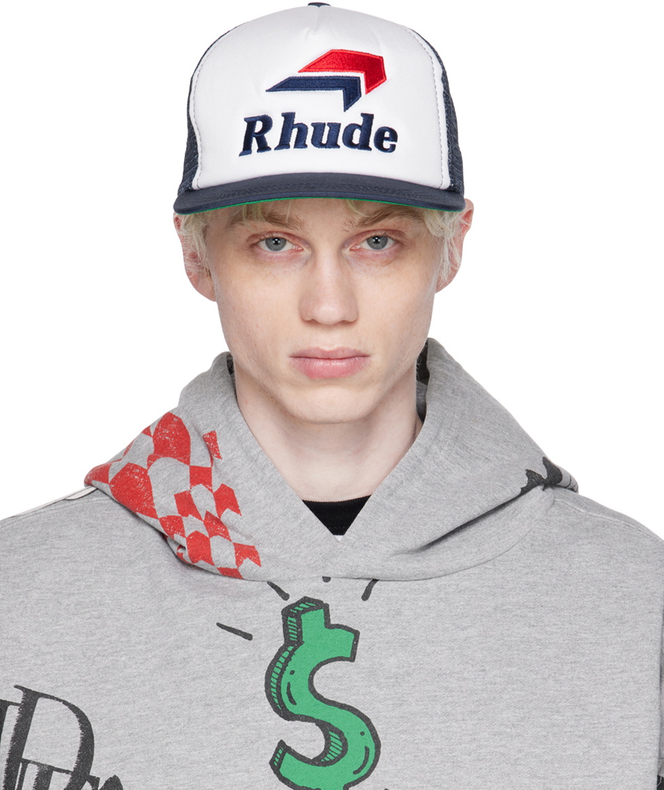 Rhude Navy & White Speedmark Cap Rhude