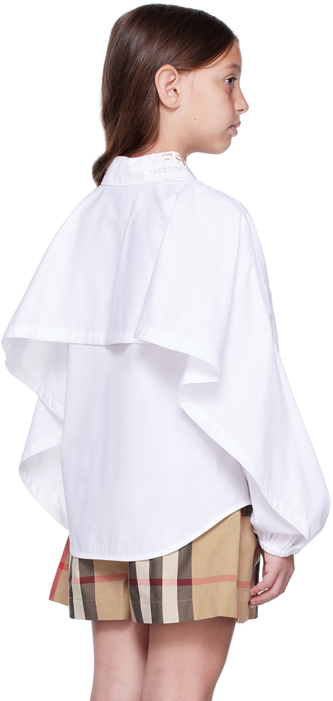 Burberry Kids White Cape Shirt Burberry
