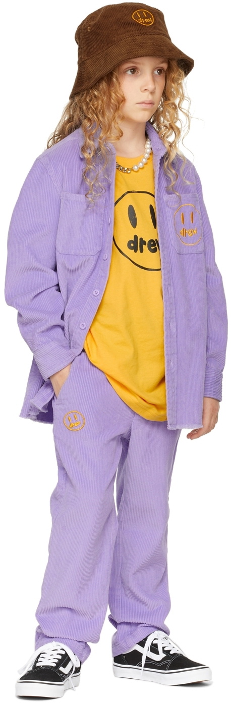 drew house SSENSE Exclusive Kids Purple Painted Mascot Shirt drew house