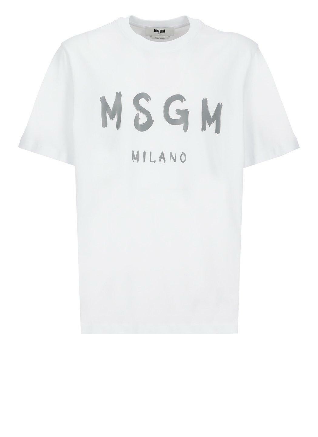 MSGM Logo Printed Crewneck T-shirt MSGM