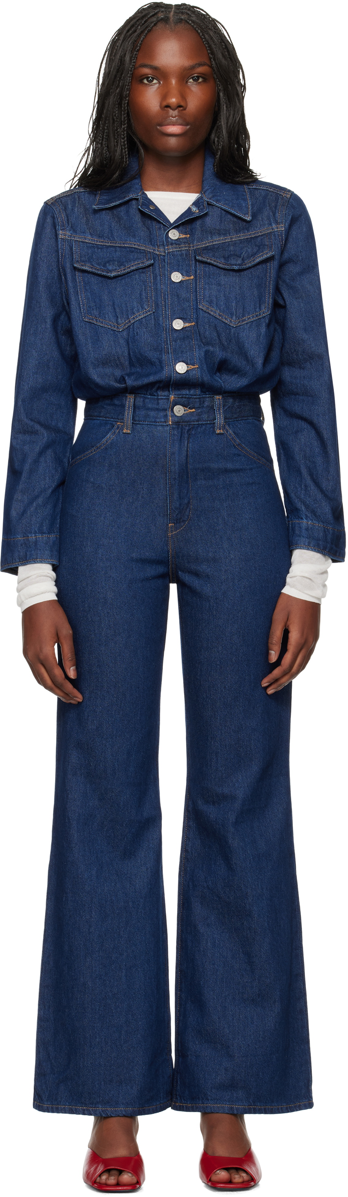 Levi's Blue Western Denim Jumpsuit Levi's Red