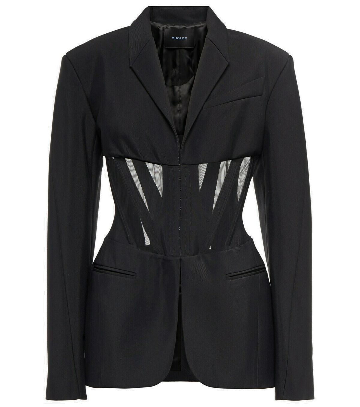 Mugler - Tulle-paneled blazer Mugler