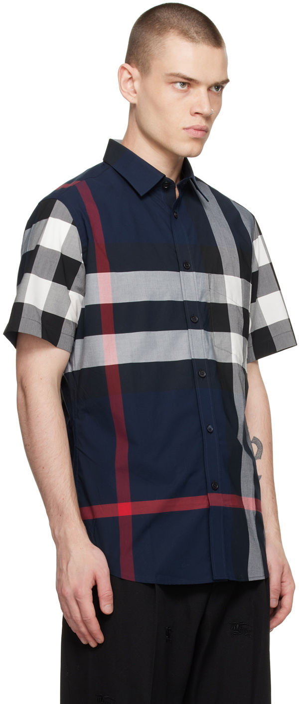 Burberry Navy Check Shirt Burberry