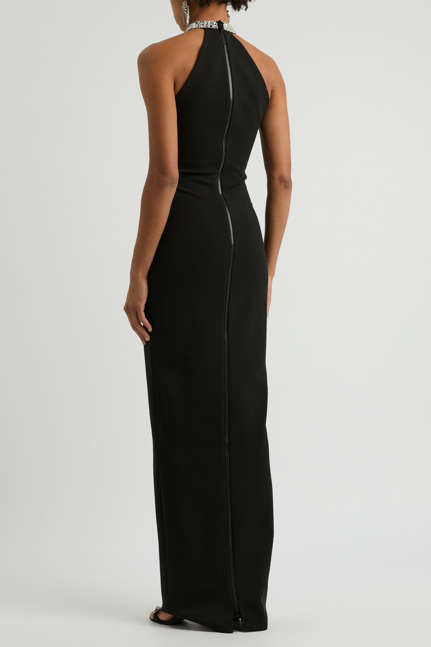 Balmain Crystal-embellished Halterneck Gown Black Balmain