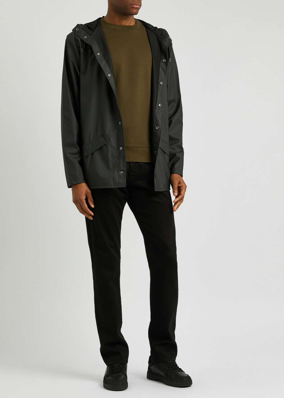 Rains Short Matte Rubberised Raincoat Black Rains