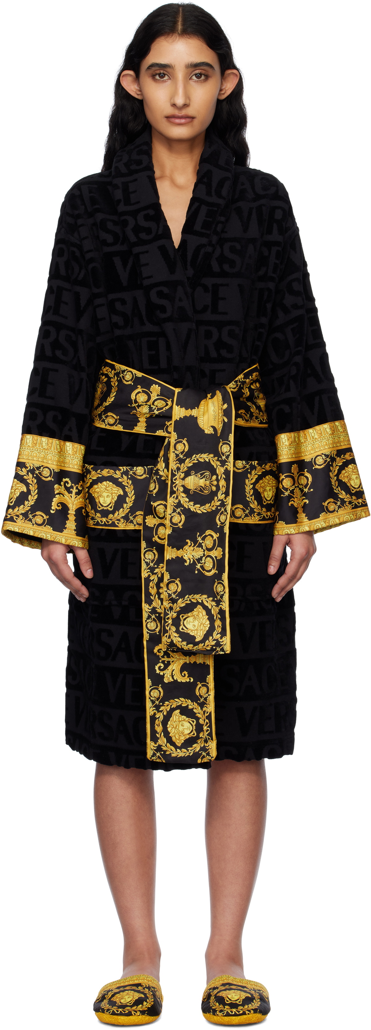 Versace Underwear Black 'I Heart Baroque' Bathrobe Versace Underwear