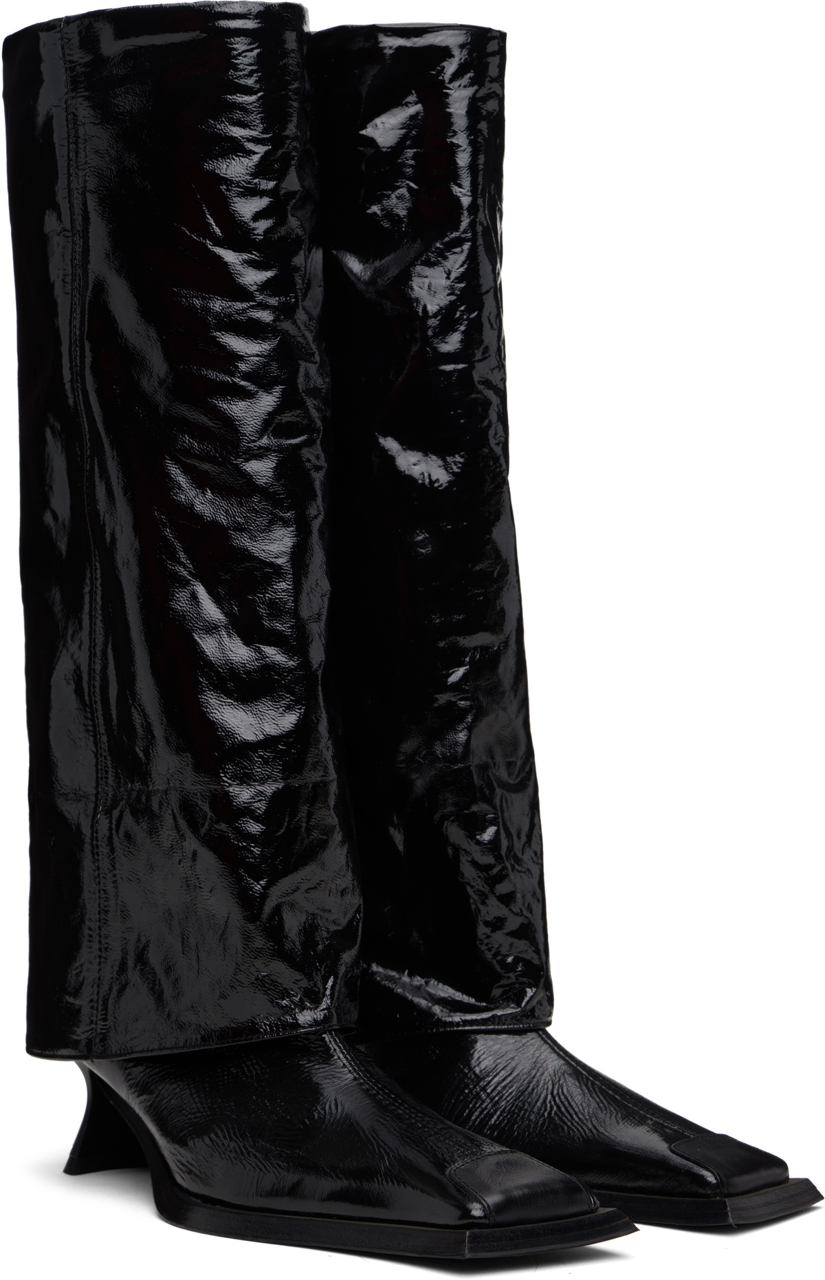 Miista Black Morgan Fold Over Tall Boots MIISTA