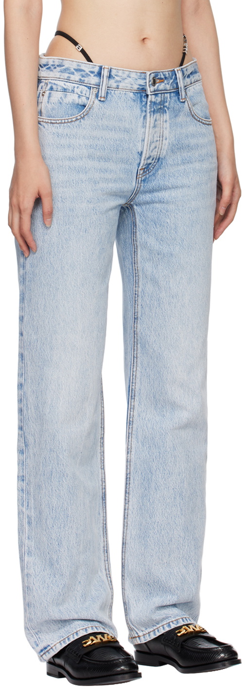 Alexander Wang Blue Diamante Strap Layer Jeans Alexander Wang