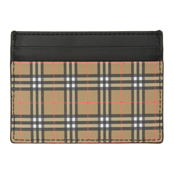 Burberry Beige Vintage Check Sandon Card Case Burberry