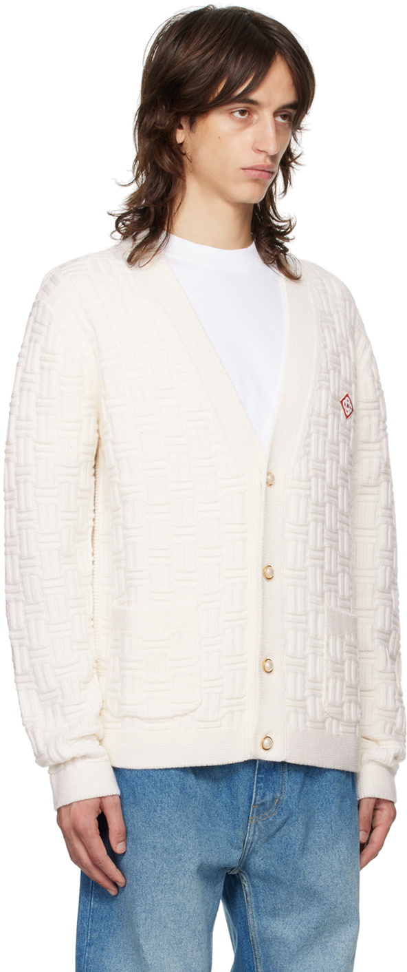 Casablanca Off-White Column Knit Cardigan Casablanca