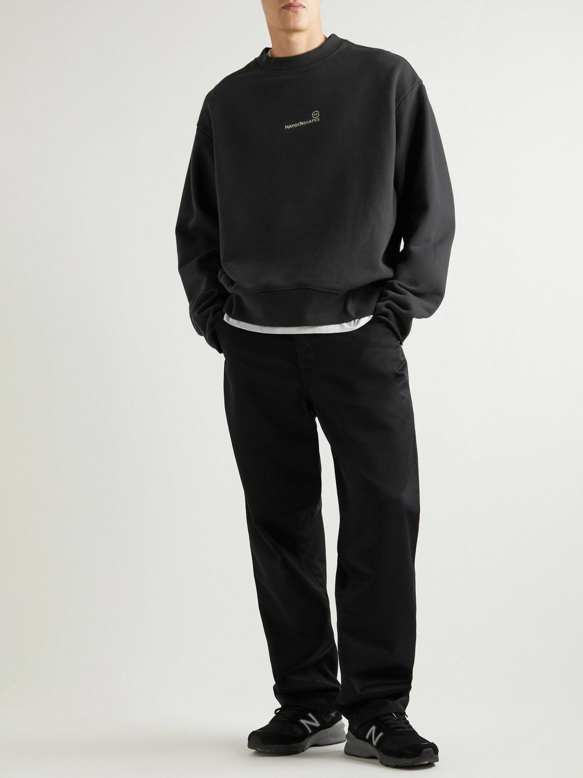 HAYDENSHAPES - Resin Oversized Distressed Logo-Embroidered Cotton ...