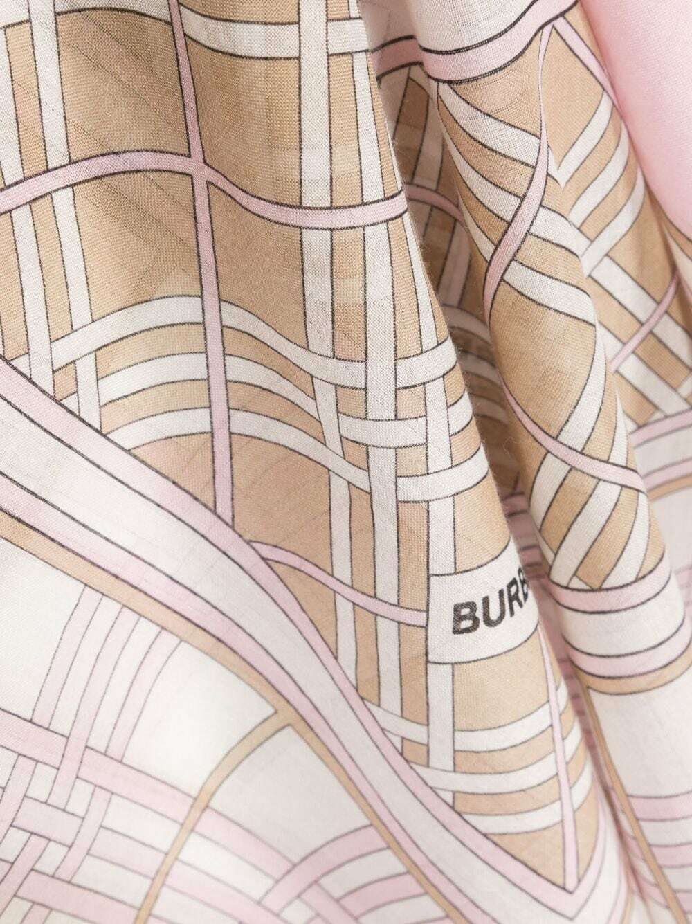 BURBERRY - Graphic Check Motif Silk Blend Scarf Burberry