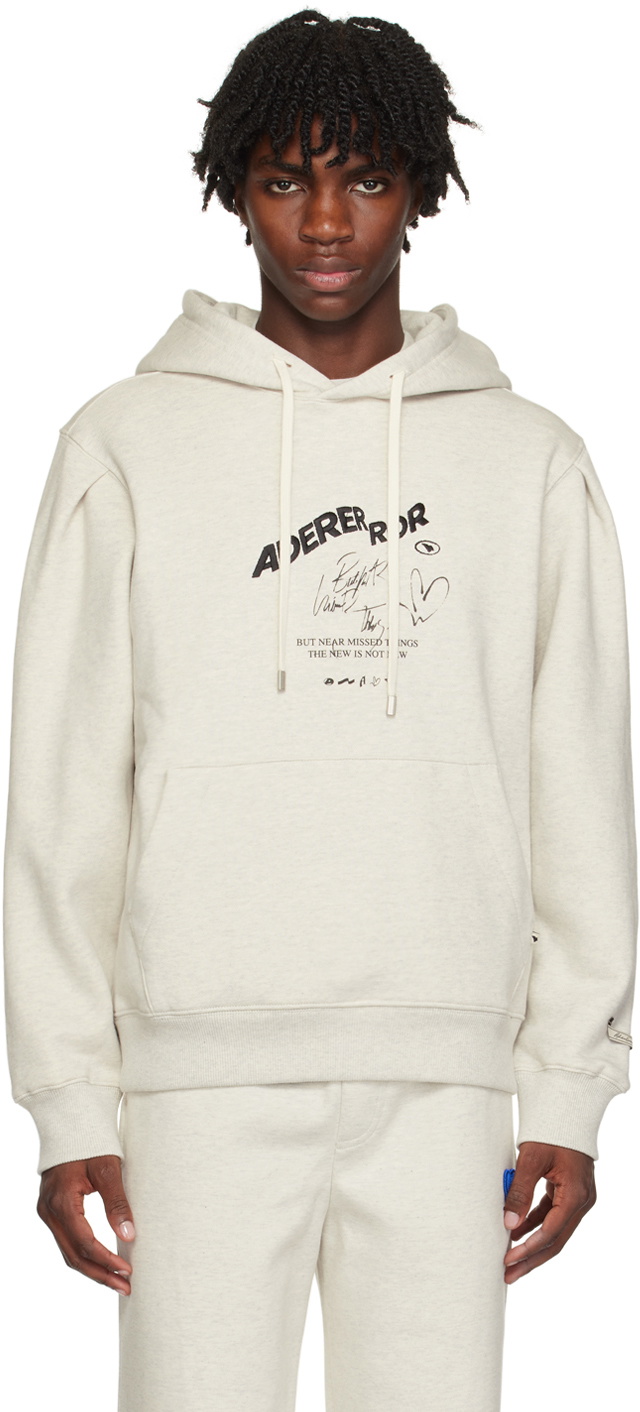 ADER error Gray Embroidered Hoodie ADER error