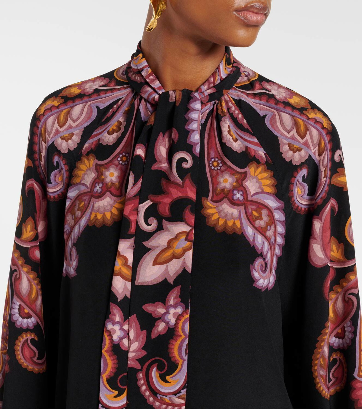 Etro Paisley tie-neck silk blouse Etro