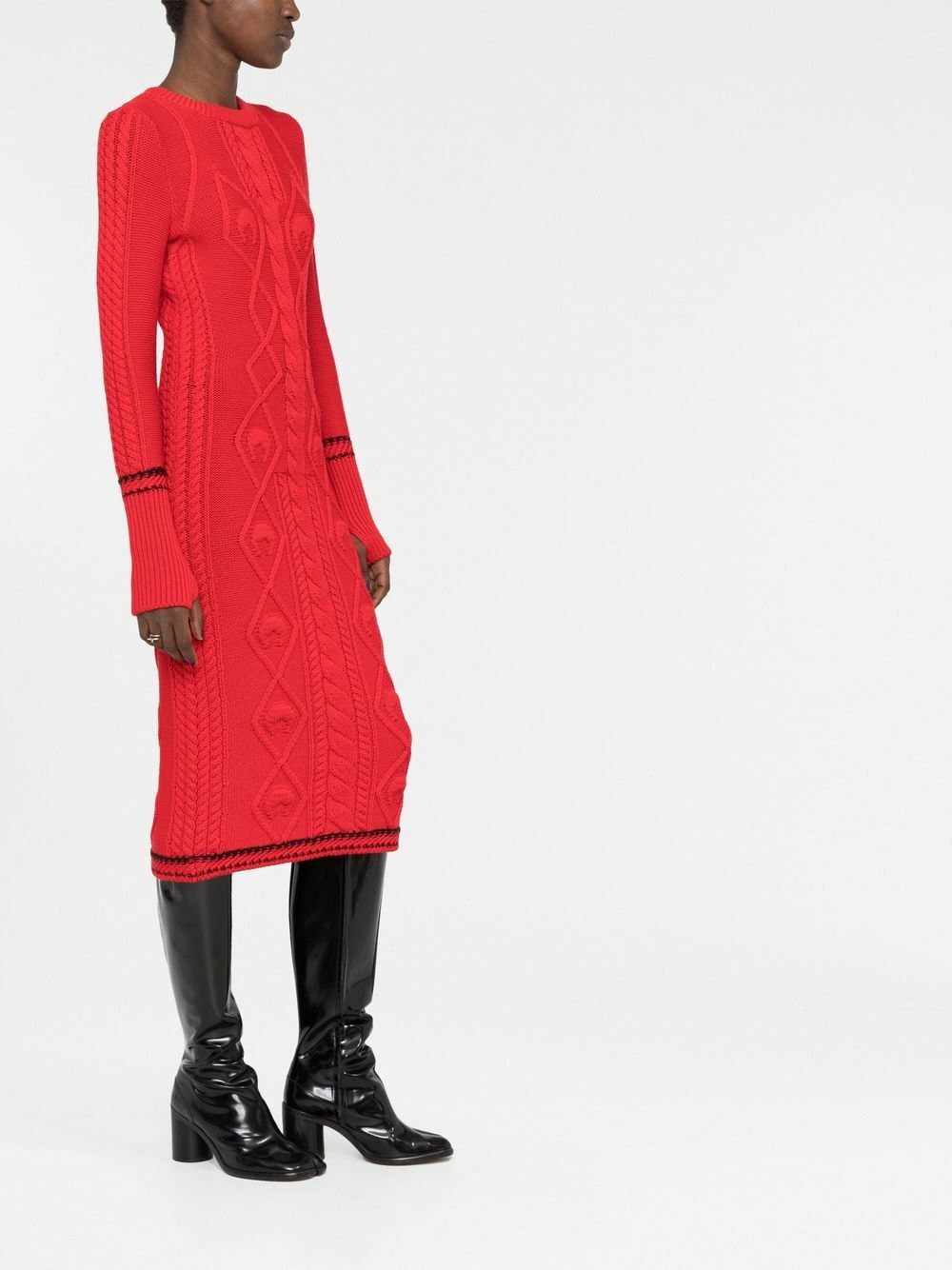 MARINE SERRE - Long Cable Knit Dress Marine Serre